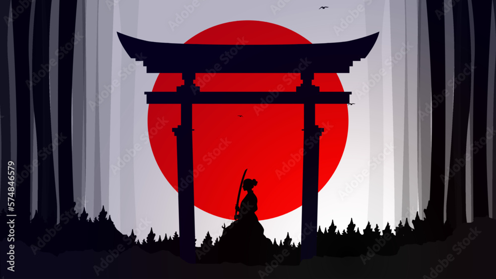 lady Samurai Background. samurai wallpaper. japan theme background ...