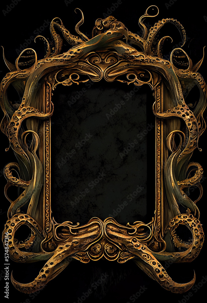 Photo & Art Print Chuthulu monster of the deep gilded tentacles matte ...