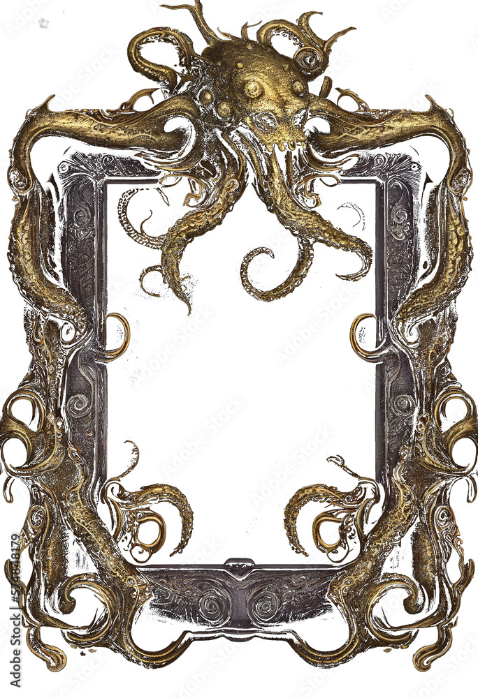 transparent Chuthulu monster of the deep gilded tentacles matte gold ...