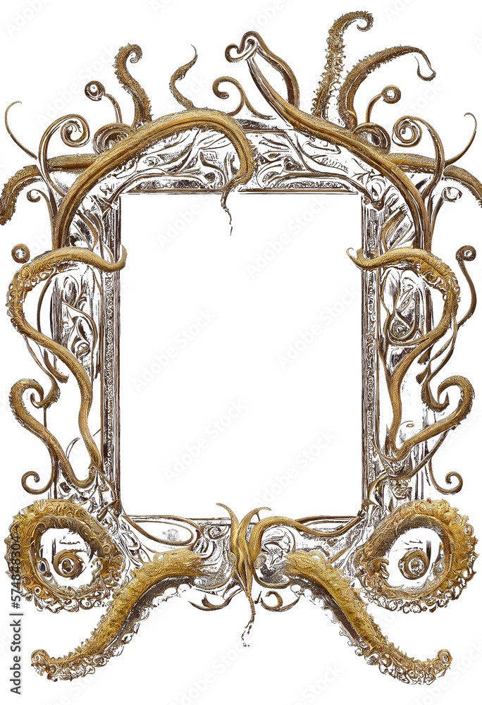 transparent Chuthulu monster of the deep gilded tentacles matte gold ...