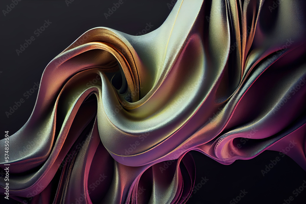 3d silk fabric texture desktop background with iridescent accents, ai ...