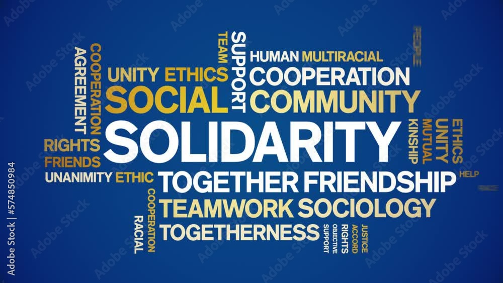 Solidarity animated tag word cloud;text design animation kinetic ...