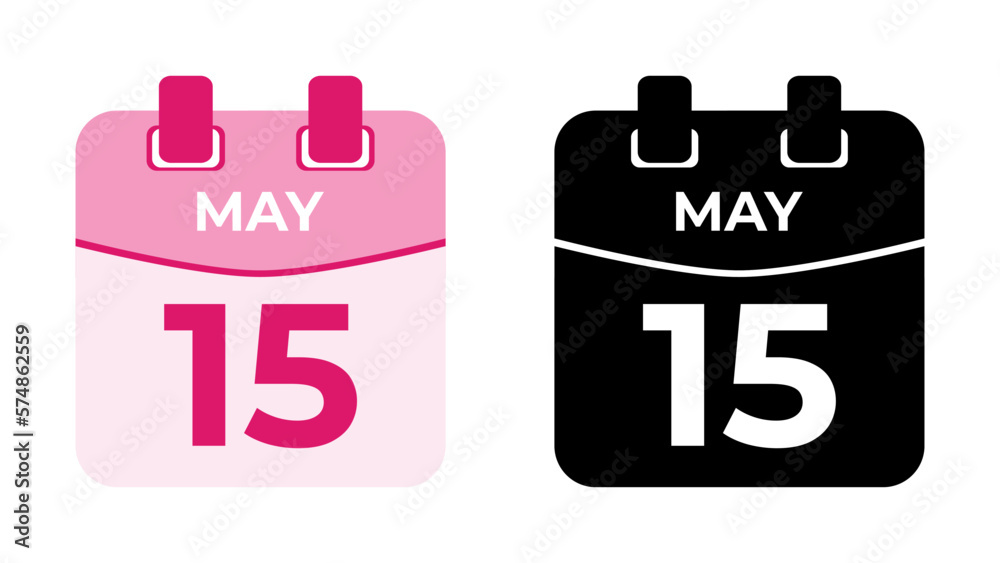 Vetor do Stock: May 15 flat daily spiral calendar icon date vector ...
