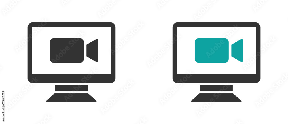 Video conference vector icons collection Stock Vector | Adobe Stock