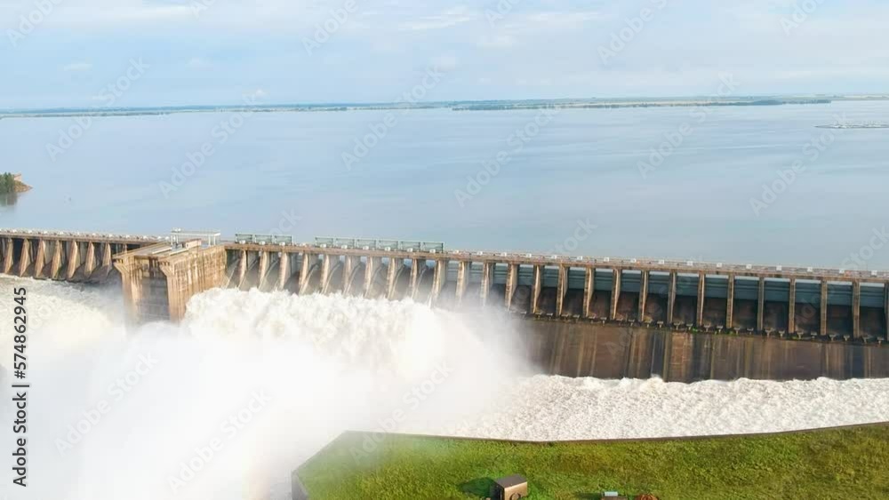 Gravity Dam Example with sluice gate open, Vaaldam South Africa Stock ...