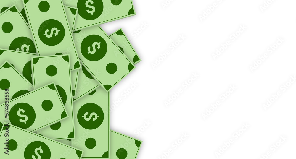Bunch of cash money on transparent background. US Dollars cash currency ...