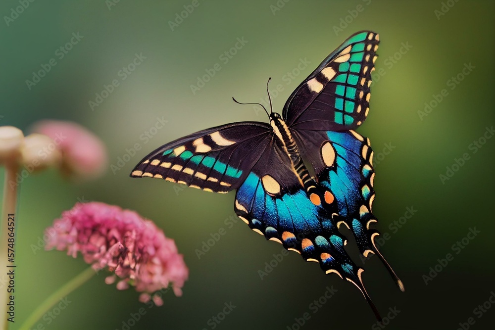 Pipevine Swallowtail (Battus philenor) Feeding on a Firecracker Plant ...