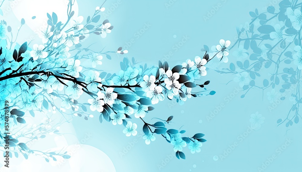 Beautiful Designer Seasonal Background with Light blue Color Hue Spring ...