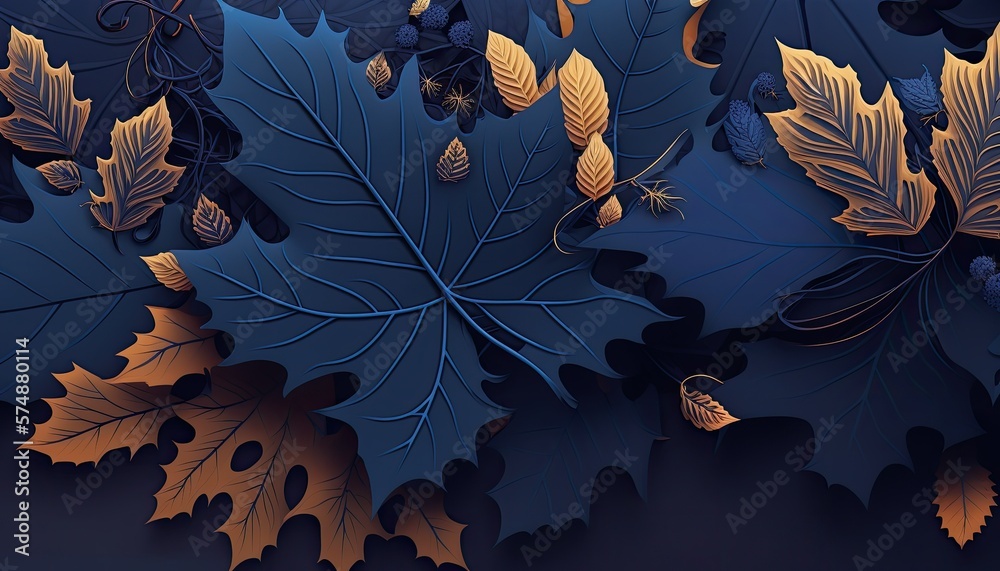 Beautiful Designer Seasonal Background with Navy blue Color Hue Autumn ...