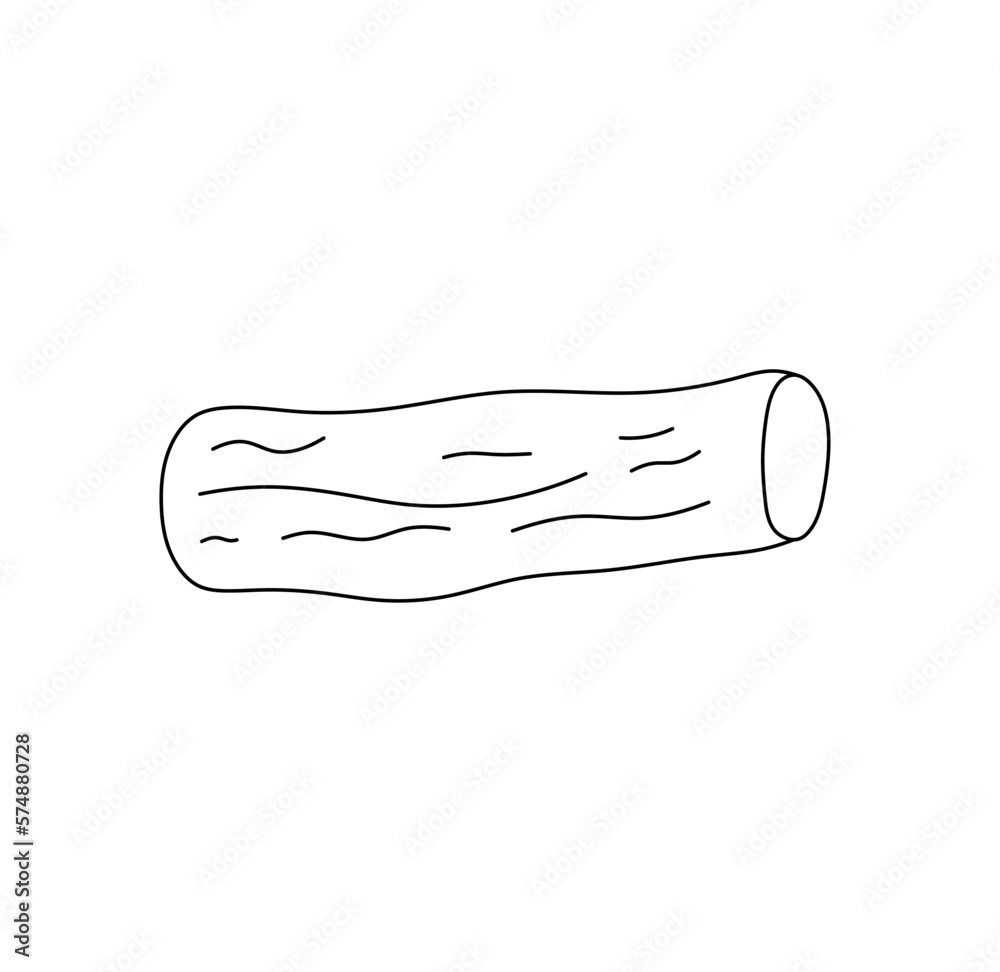Vector isolated one single simplest wooden log colorless black and ...