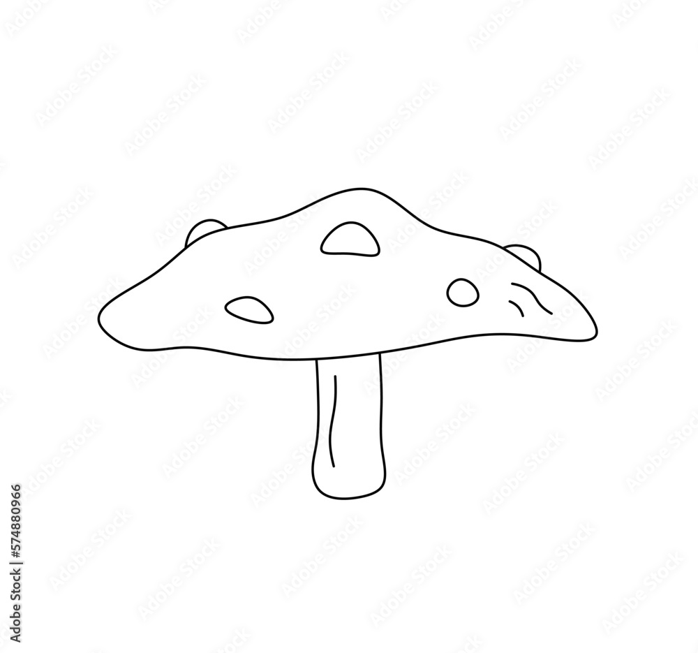 Vector isolated one single amanita muscaria fly agaric mushroom ...