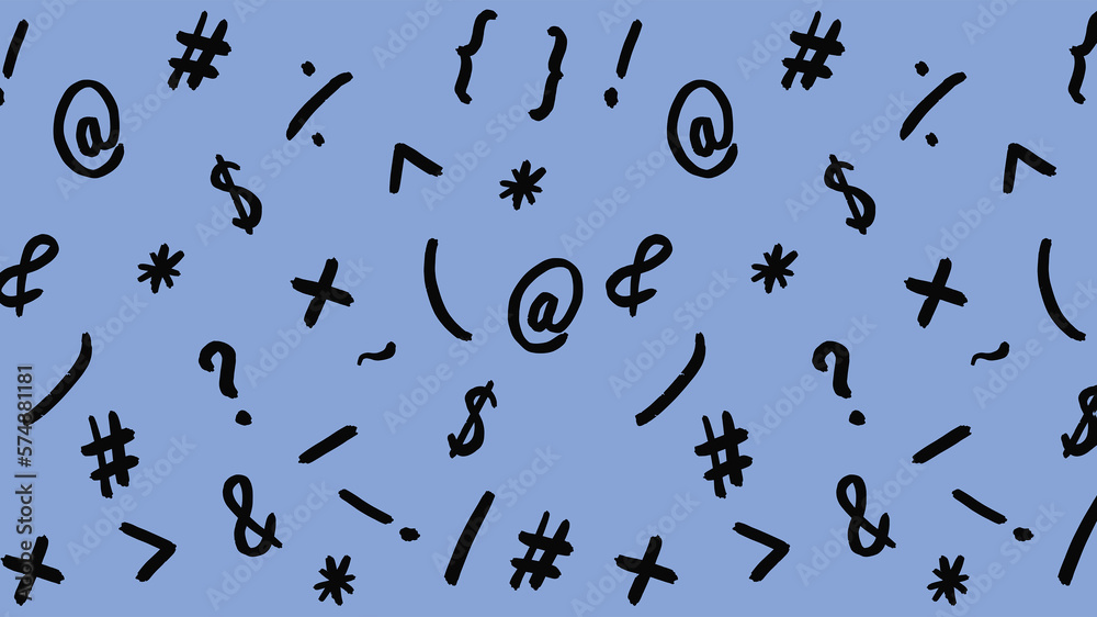 pattern with the image of keyboard symbols. Punctuation marks. Template ...