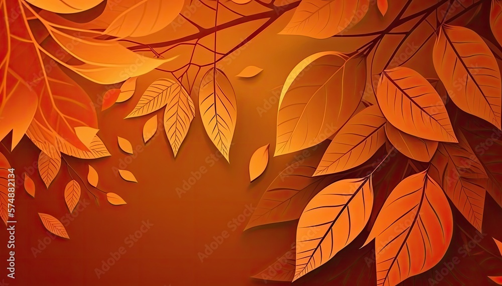 Beautiful Designer Seasonal Background with Tangerine Color Hue Autumn ...