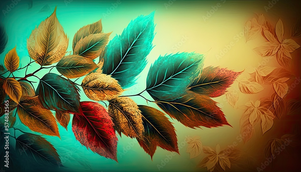 Beautiful Designer Seasonal Background with Wintermint Color Hue Autumn ...