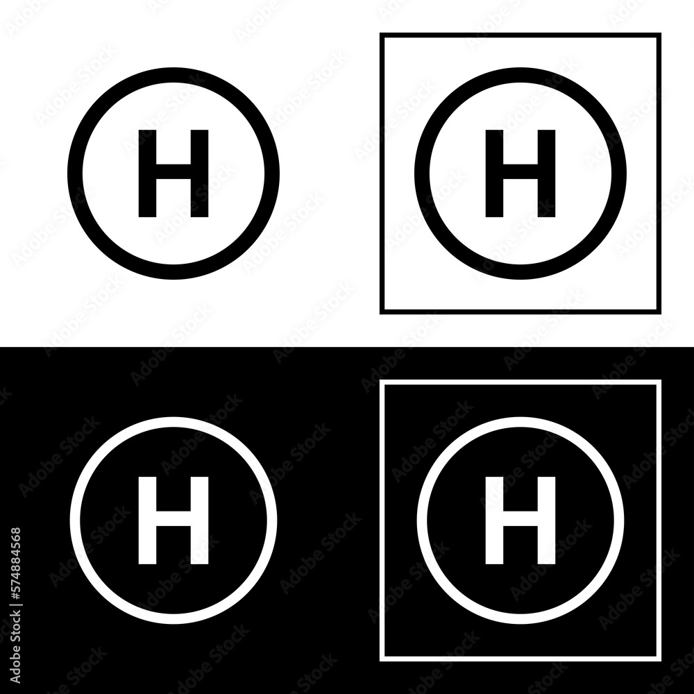 The H helipad icon. Transport parking symbol. The designation of the ...
