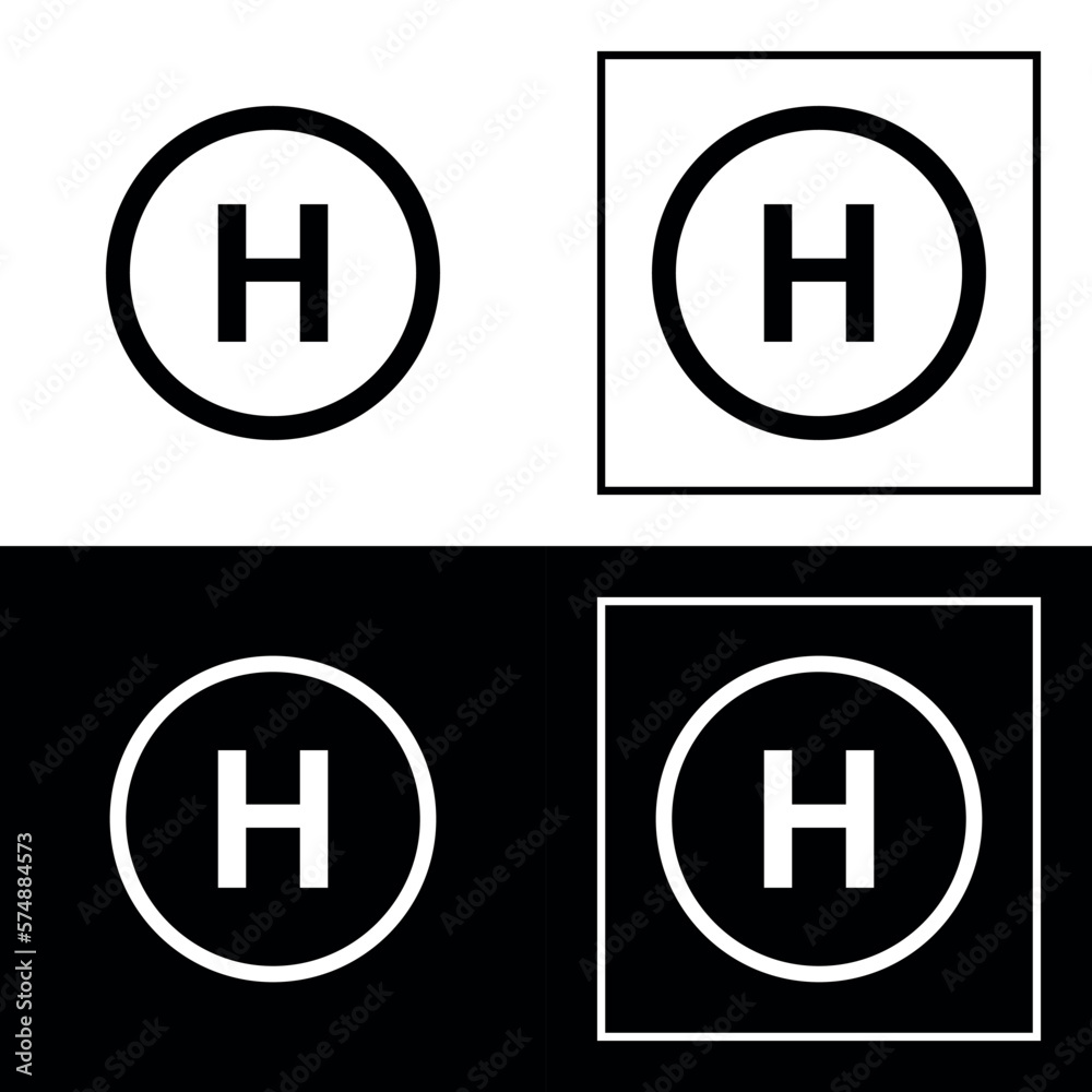 The H helipad icon. Transport parking symbol. The designation of the ...