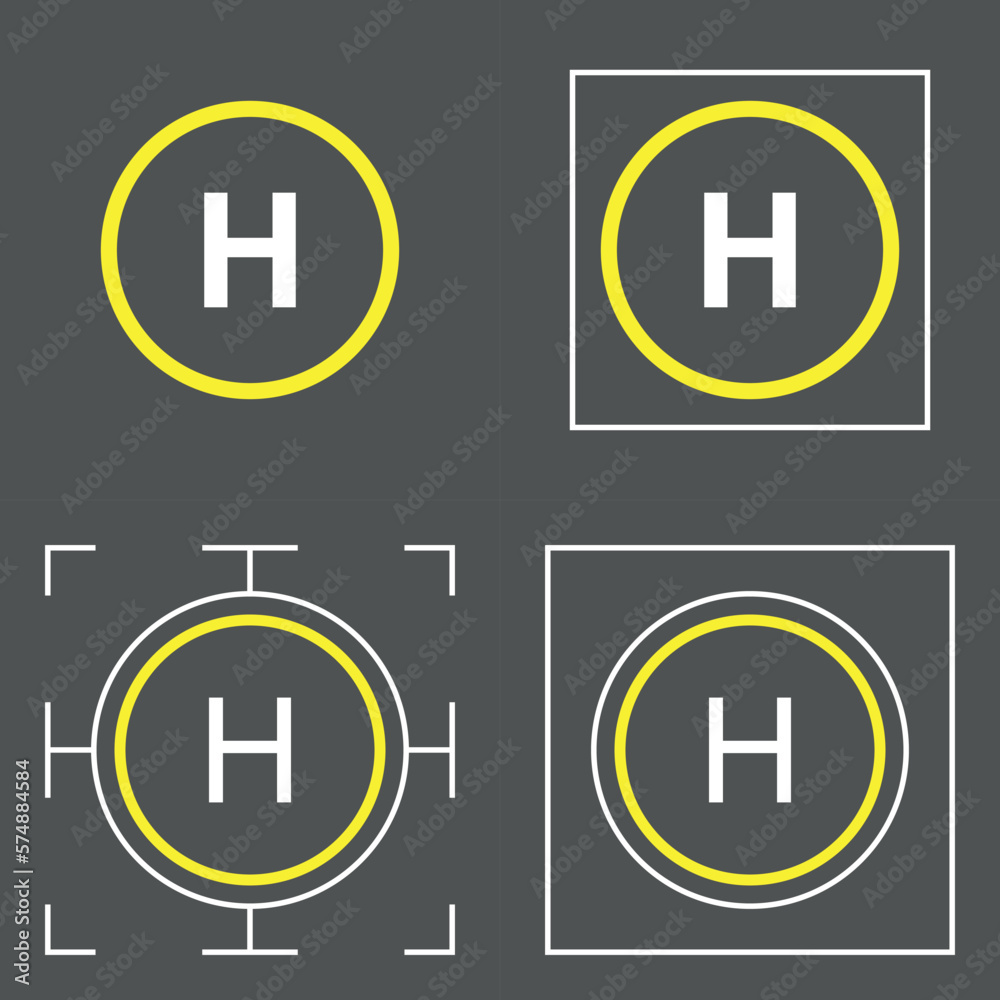 The H helipad icon. Transport parking symbol. The designation of the ...