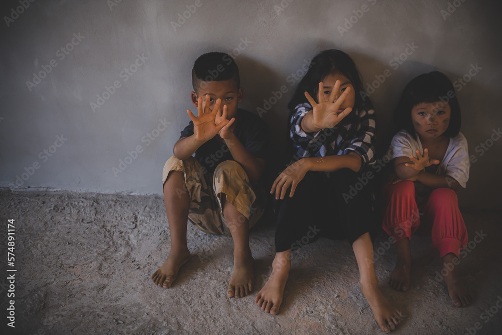 Children are forced to work in construction areas. Human rights ...