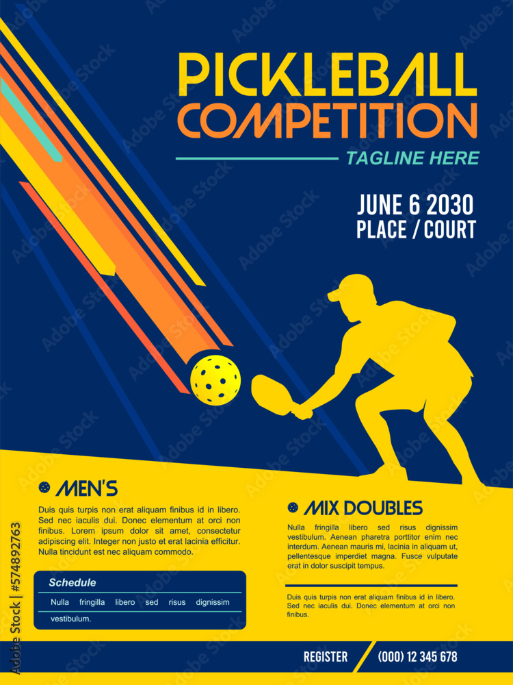 Premium and interactive editable vector file of pickleball competition ...