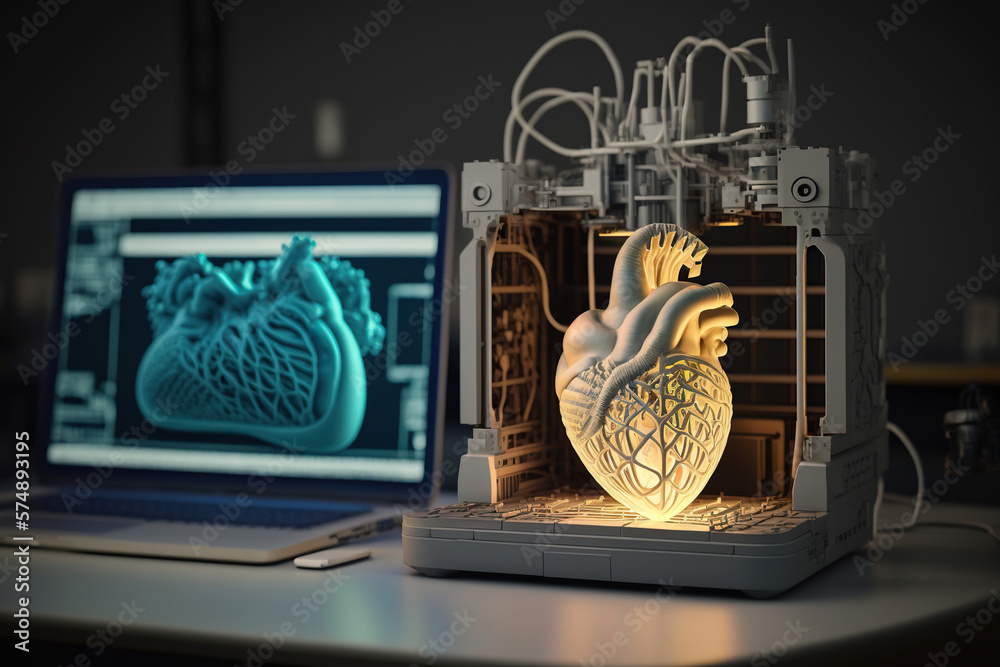 Creating artificial heart , medical 3D printing of heart model ...