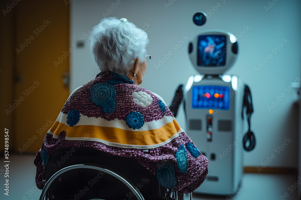 Elderly Care Robot In The Intelligent Hospital Concept Artificial