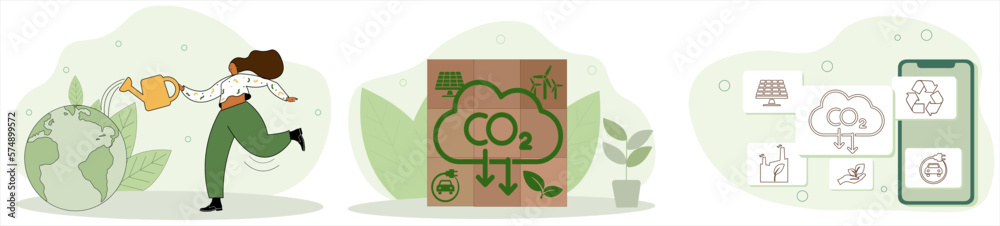 Reduce CO2 emission concept in the hand for environmental, global ...