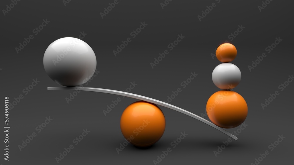 Equilibrium balance. Geometric concept. Minimal modern background Stock ...