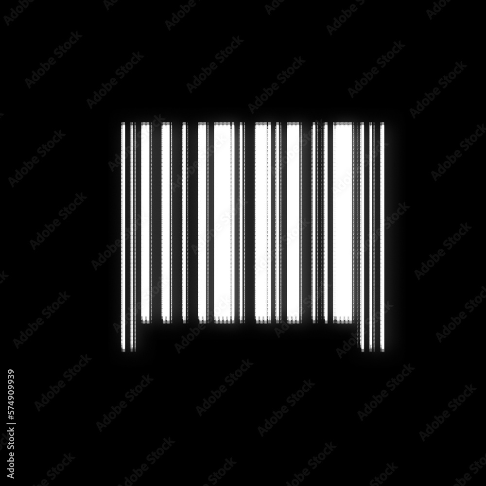 BAR code in glitch screen effect style. Illustration in halftone black ...