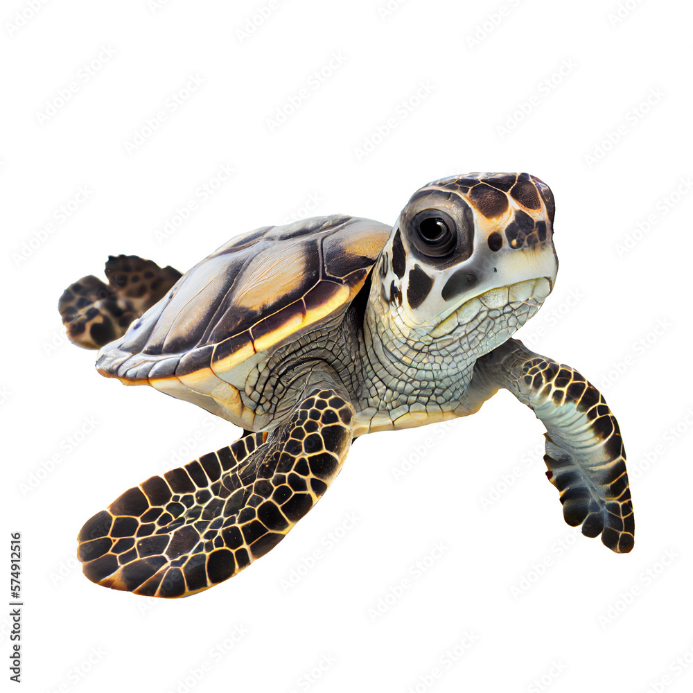 Baby sea turtle, transparent background. generative AI Stock ...