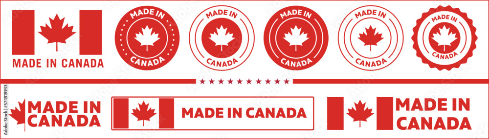 made in Canada icon set. Canadian product icon suitable for commerce ...