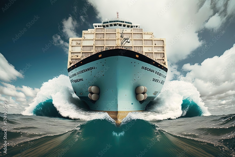 Extremely Detailed Frontal Angle Conceptual Art of Large Boat in Middle ...