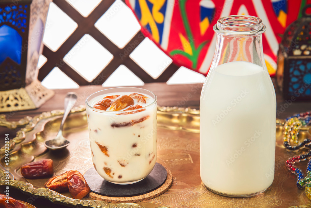 Arabic Cuisine; Middle Eastern delicious drink made by soaking dates in ...