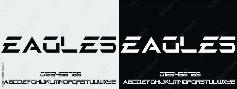 Vetor de EAGLES Modern Bold Font. Regular Italic Number Typography ...