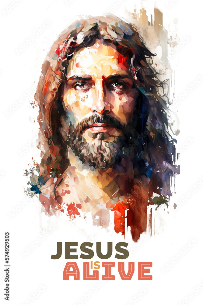 Abstract art. Colorful painting art portrait of Jesus. Easter ... Abstract art. Colorful painting art portrait of Jesus. Easter ...