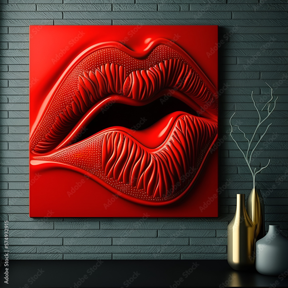 women red lips, red kiss, women kiss, woman kiss, sexy kiss, AI ...