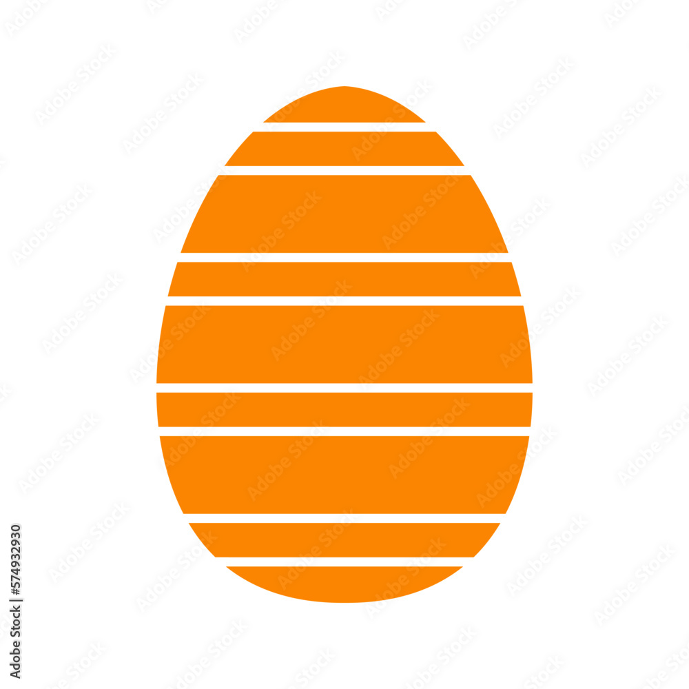Orange easter egg with wide stripes. Vector illustration Stock Vector | Adobe Stock