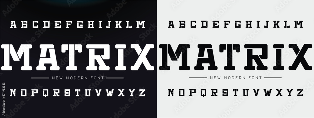 MATRIX Modern Bold Font. Regular Italic Number Typography urban style ...