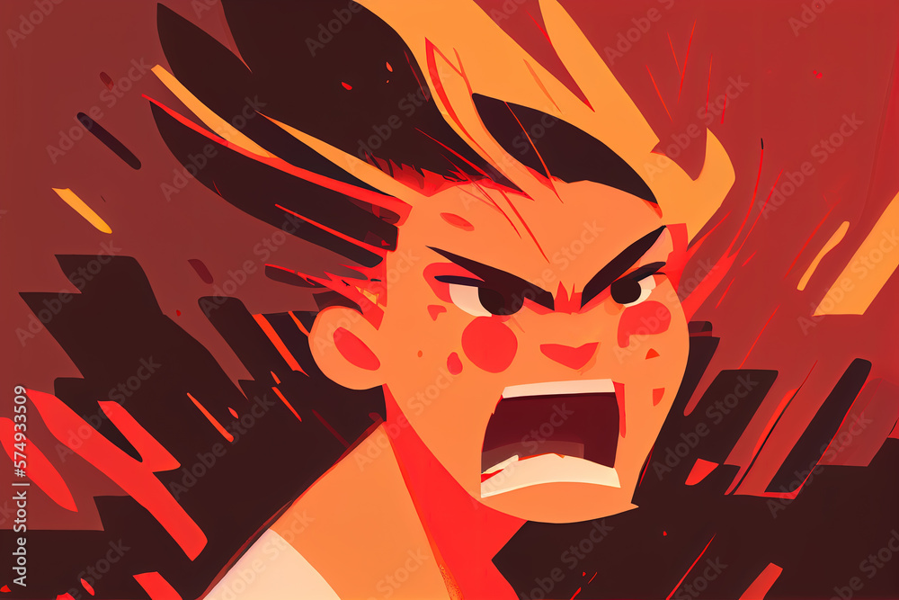 Angry woman screaming, concept for human emotions such as rage, hate ...