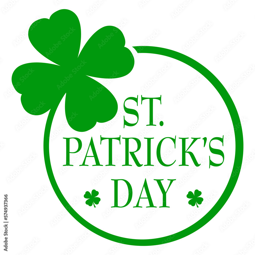 Logo del día de San Patricio. Letras de la frase St Patrick's Day en ...
