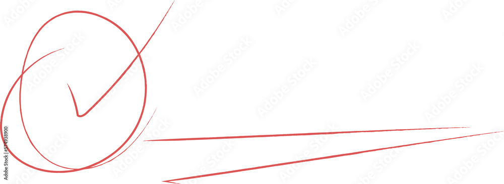 Hand drawn key markers, circled with red pen and marked with lines ...