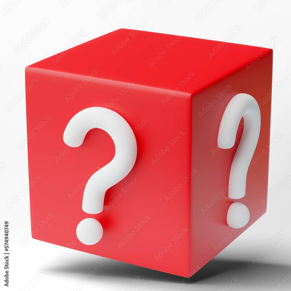 3D box with question mark sign isolated on transparent background, png ...