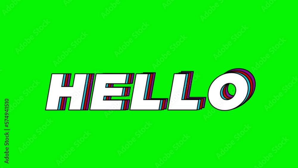 Hello word 2d text animation with wavy effects in greenscreen ...