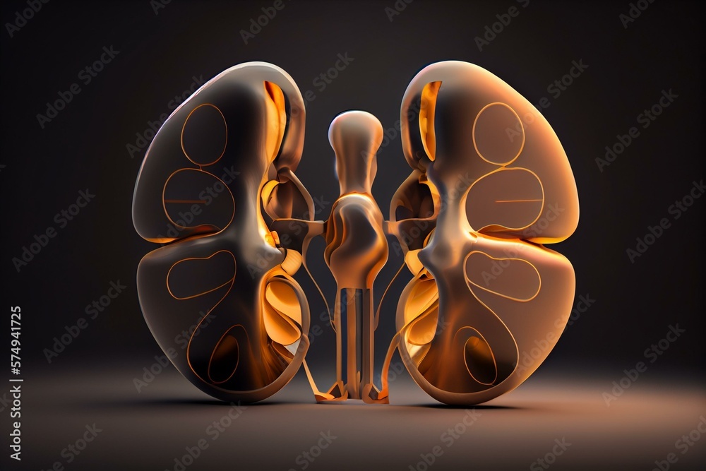 anatomic kidneys, geometric style, human kidneys, AI Generated Stock ...