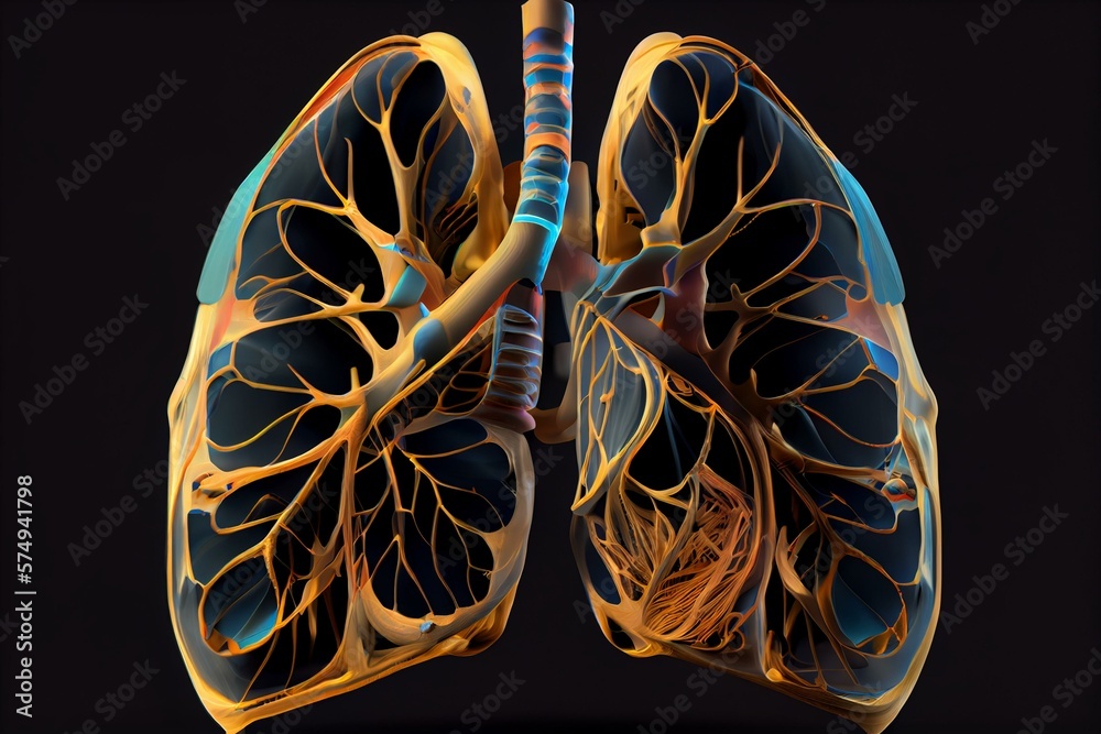 anatomic lungs, geometric style, lungs, AI Generated Stock Illustration ...