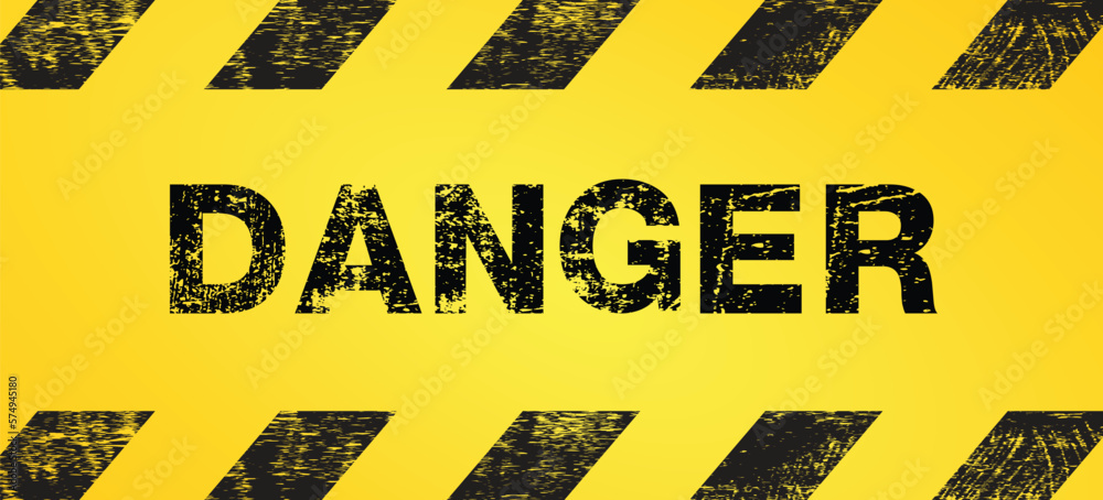 danger warning sign with yellow and black, safety first, vector design ...