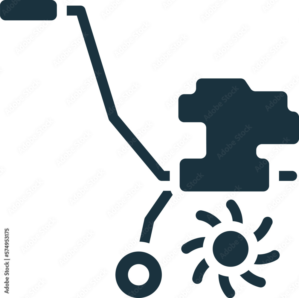 Cultivator icon. Monochrome simple sign from agriculture collection ...