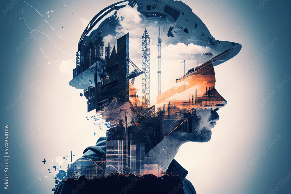 Innovative engineering and architecture project with dual exposure ...