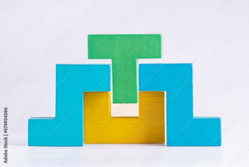 The concept of logical thinking. Geometric shapes on white background ... The concept of logical thinking. Geometric shapes on white background ...