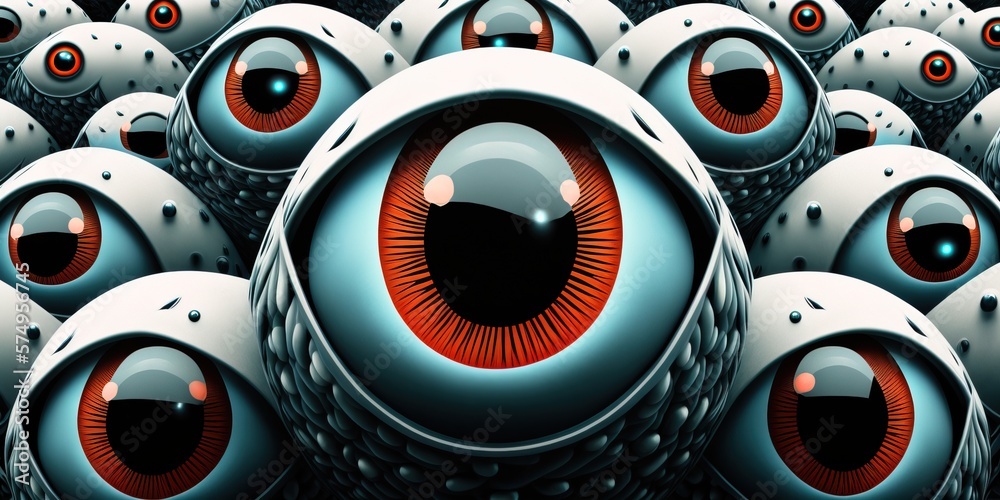 Illustrations of a lot of eyes background, generative ai Stock ...