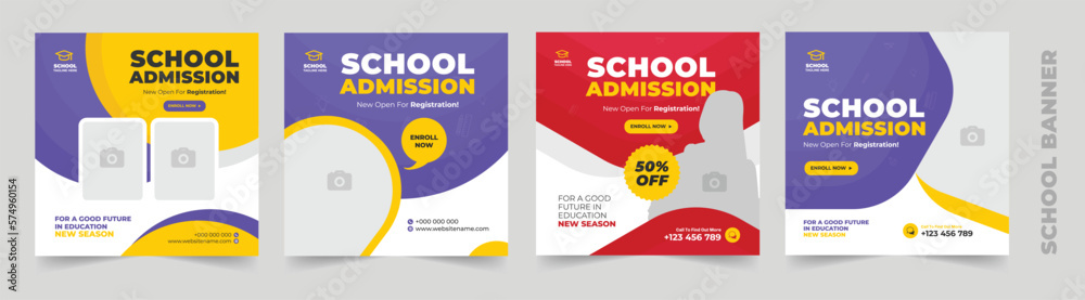 school education admission banner template and web banner template or ...